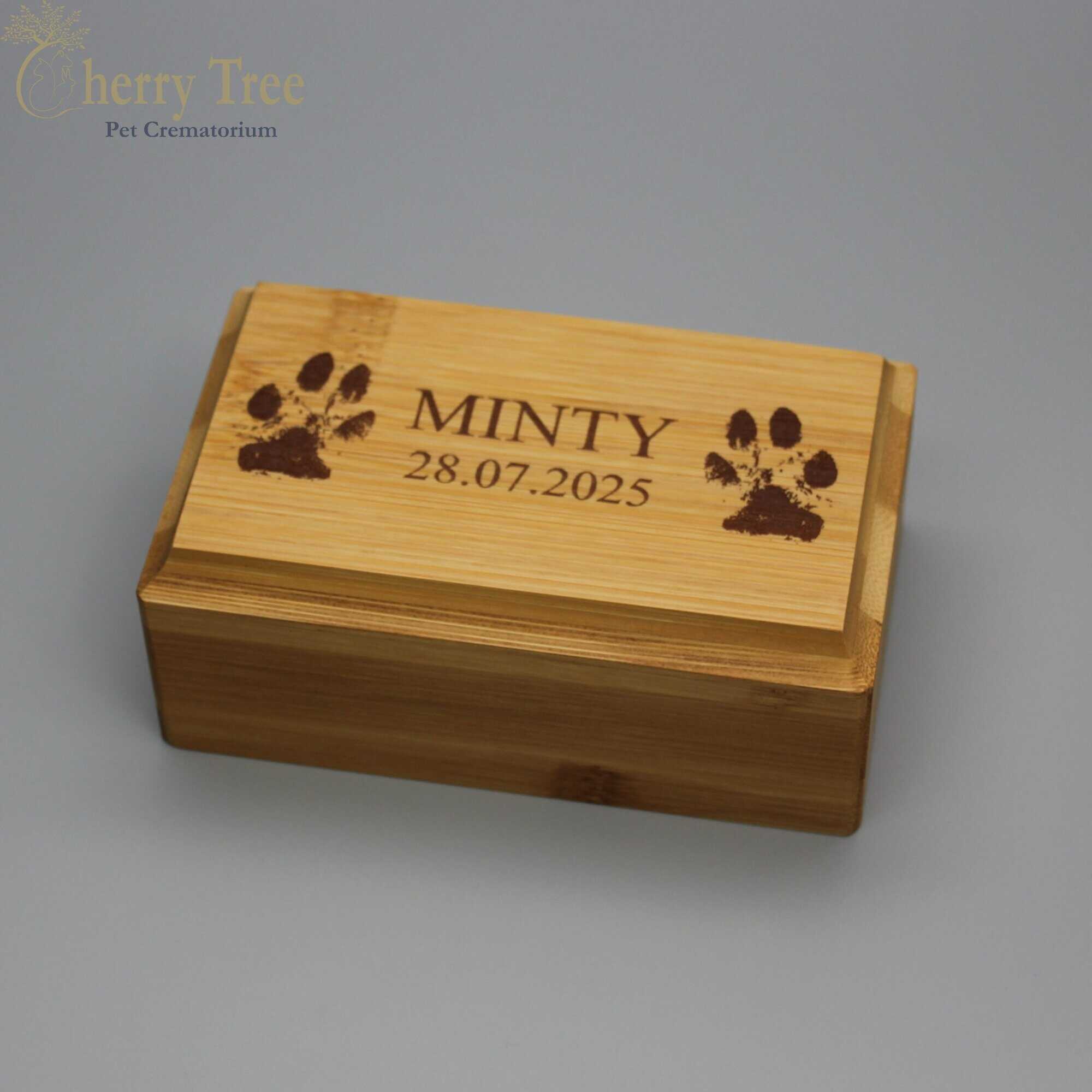Eco Bamboo Wooden Casket – Laser Engraved | Cherry Tree