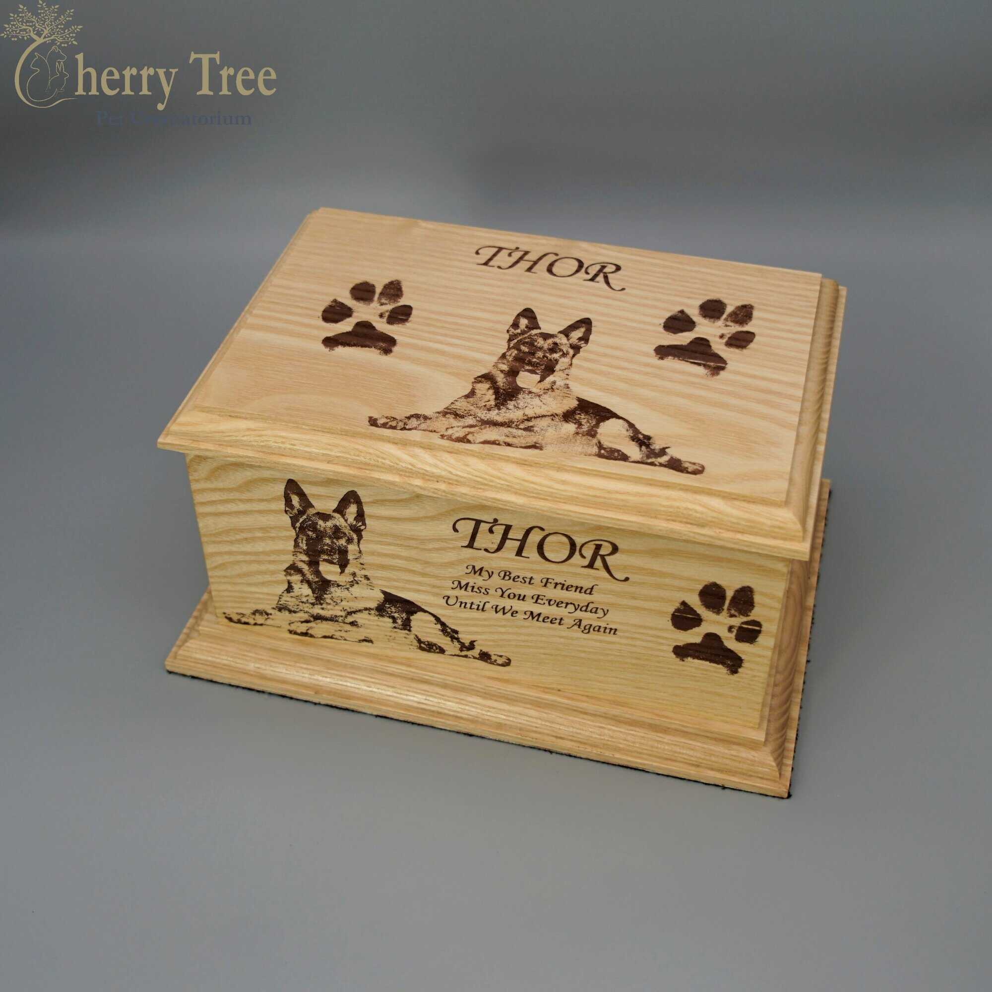Traditional Wooden Casket – Laser Engraved | Cherry Tree